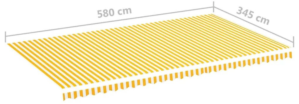 Náhradní plachta na markýzu žluto-bílá 6 x 3,5 m,  311944