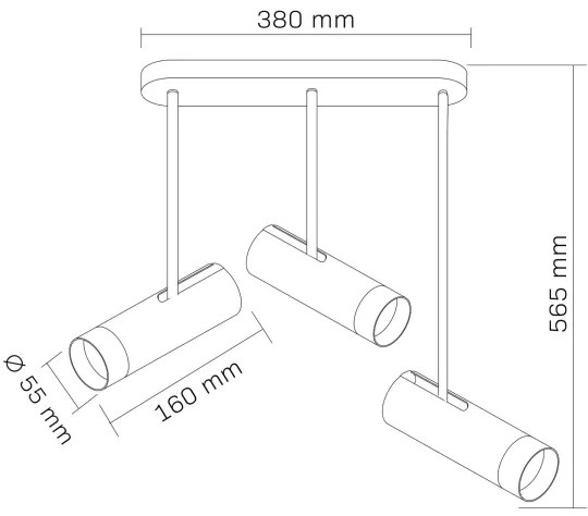 Bodové svítidlo PORTO 3xGU10/10W/230V černá