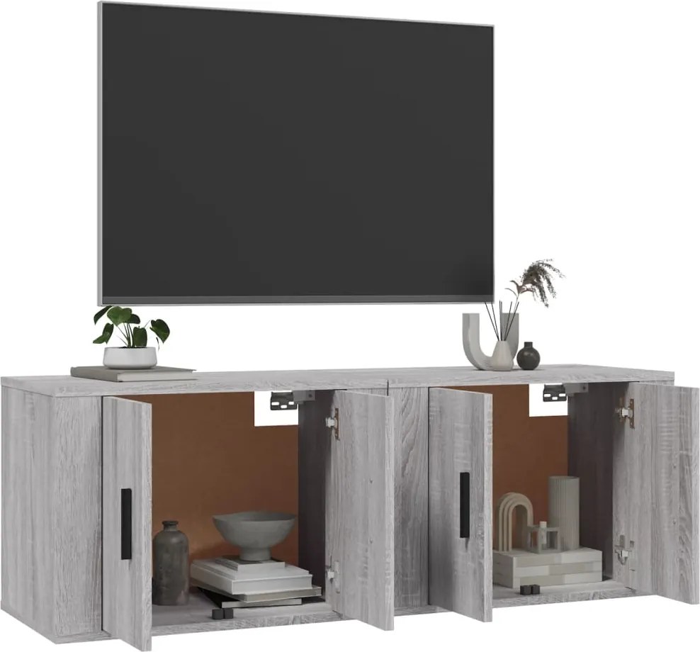 Nástěnné TV skříňky 2 ks šedé sonoma 57 x 34,5 x 40 cm 3188340