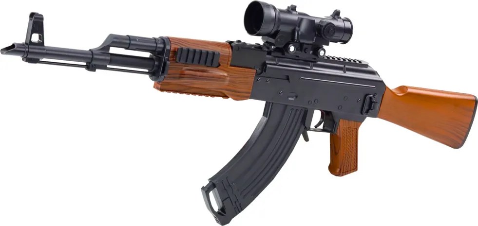 LEAN Toys Puška AK na vodní kuličky hydrogel s mířidlem a brýlemi 96 cm