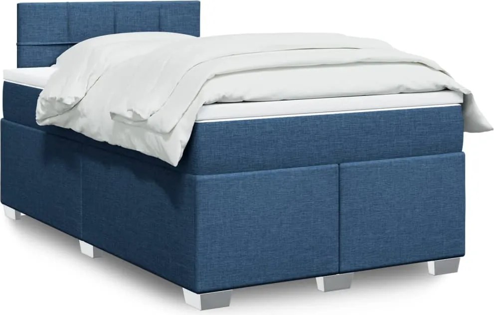 Box spring postel s matrací modrá 120x200 cm textil 3288161