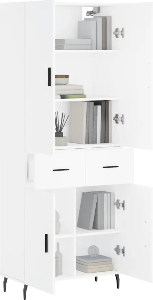Skříň highboard bílá 69,5 x 34 x 180 cm kompozitní dřevo 3198161