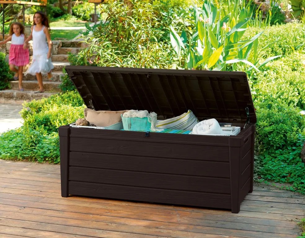 Zahradní úložný box BRIGHTWOOD, 455L, hnědý