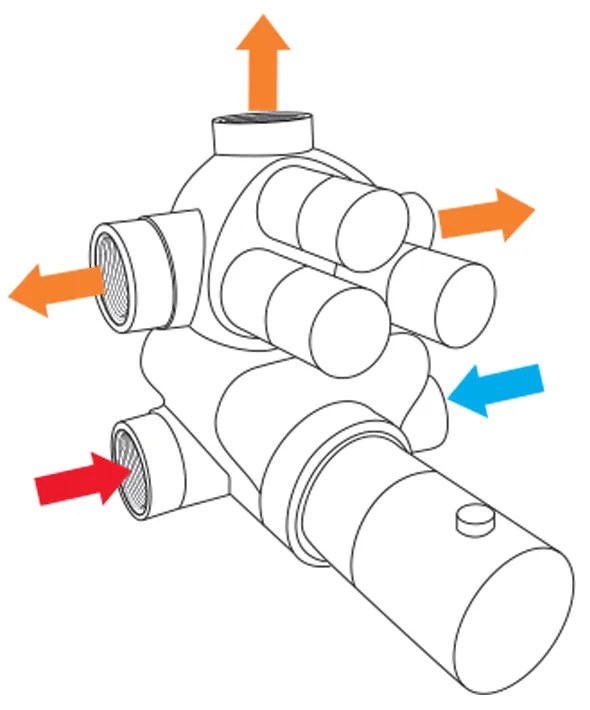 Mereo sprchová sada s termostatickou podomítkovou tlačítkovou baterií 3cestná hranatý kryt mosaz CB60157TC2N