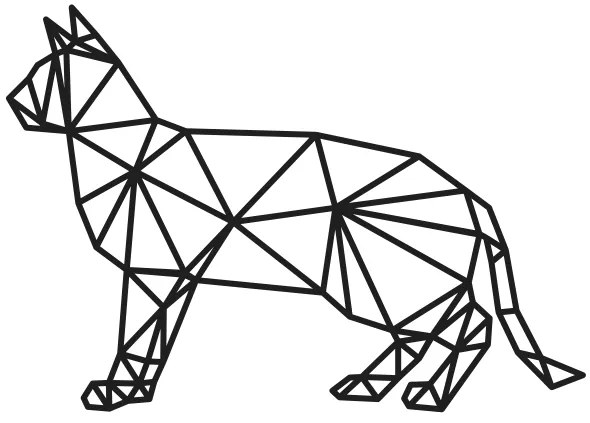 Dřevěný polygonální obraz - Kočka od 2opice.cz Materiál: ČERNÝ EBEN, Velikost (mm): 250 x 175