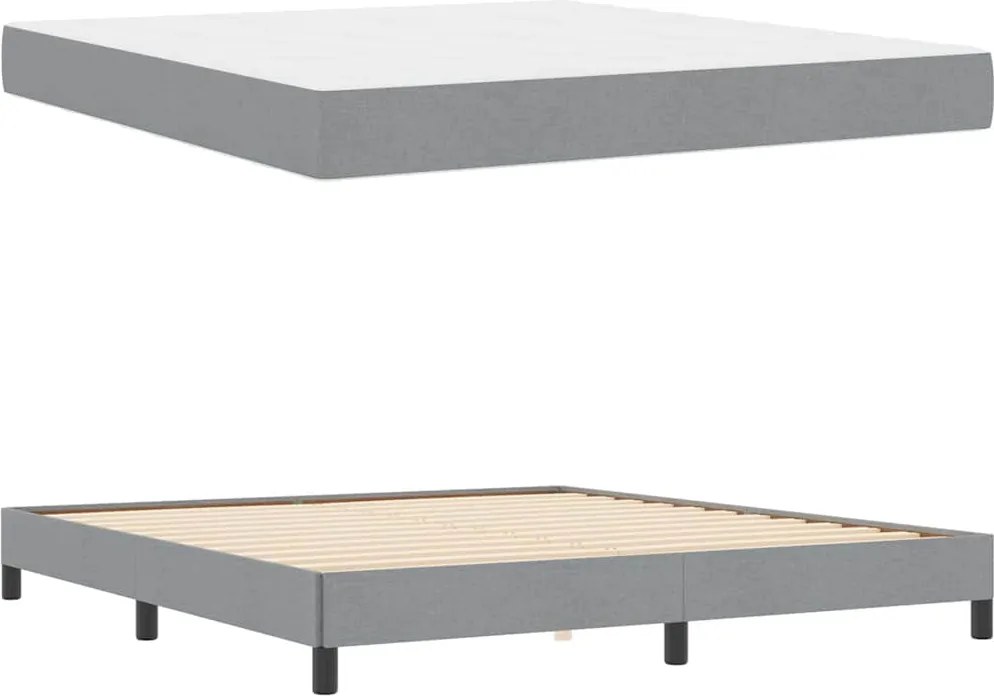Postel s boxspringem Světle šedá 180 x 200 cm textil 3398507