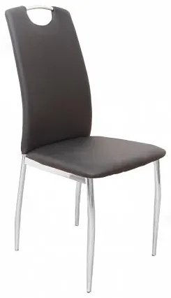 Židle, ekokůže černá / chrom, ERVINA