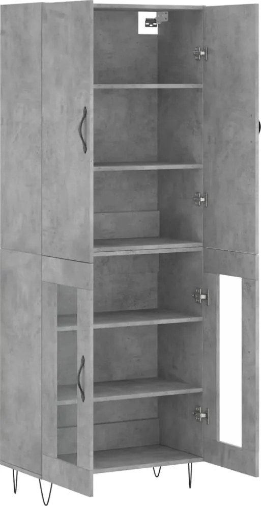 Skříň highboard betonově šedá 69,5x34x180 cm kompozitní dřevo 3198069