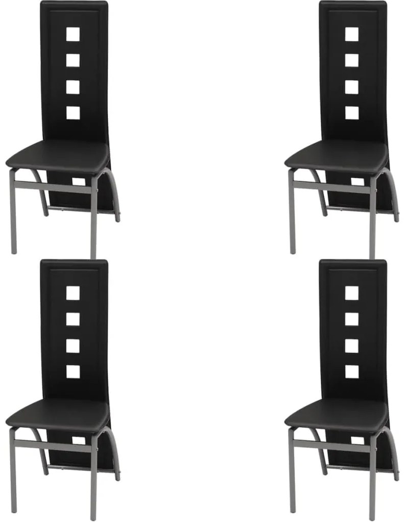 Jídelní židle 4 ks černé umělá kůže 243645