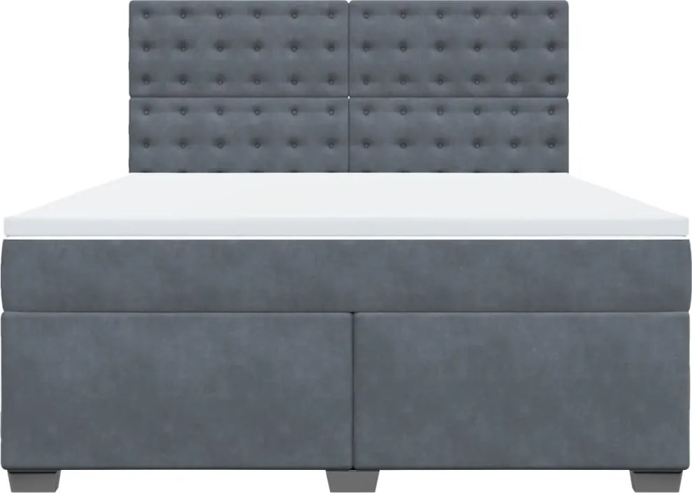 Box spring postel s matrací tmavě šedá 180x200 cm samet 3293291