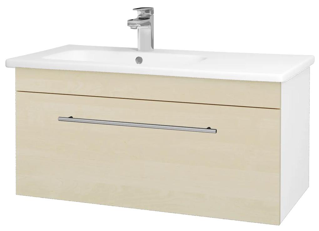 Dřevojas Koupelnová skříň ASTON SZZ 90 Varianta: N01 Bílá lesk / Úchytka T04 / D02 Bříza