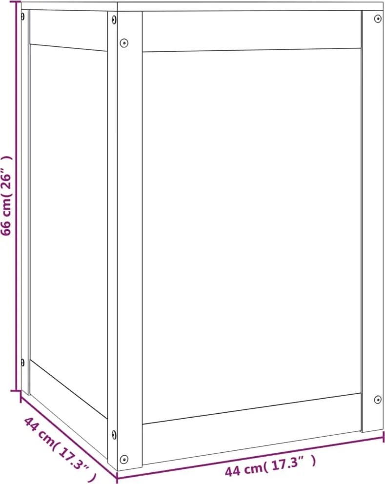 vidaXL Box na prádlo 44 x 44 x 66 cm masivní borové dřevo [823567] Barva: Šedá