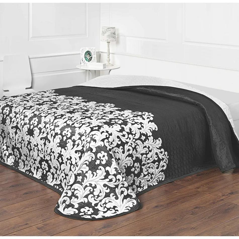 Forbyt Přehoz na postel Versaille černobílá, 240 x 260 cm