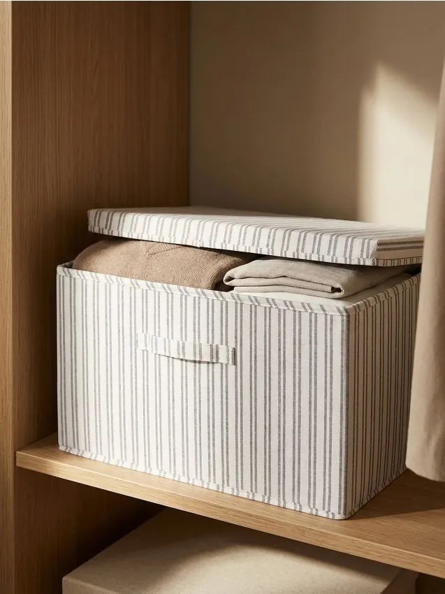 Sinsay - Skládací úložný box s pruhy - šedá
