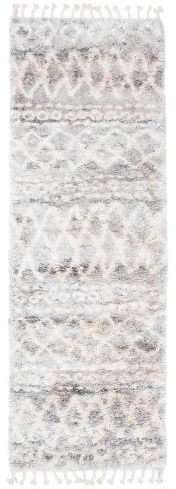 Kusový koberec shaggy Apache světle šedý atyp 70x250cm