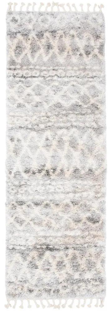Kusový koberec shaggy Apache světle šedý atyp 80x200cm