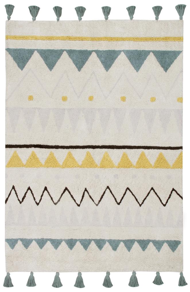 Lorena Canals koberce Přírodní koberec, ručně tkaný Azteca Natural-Vintage Blue - 140x200 cm