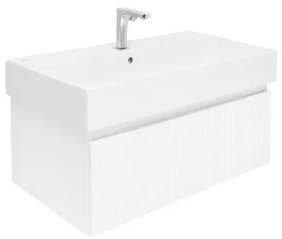 Koupelnová skříňka s baterií a umyvadlem SAT Evolution 1 78x30x44,8 cm bílá mat SATEVO80WMU2BA