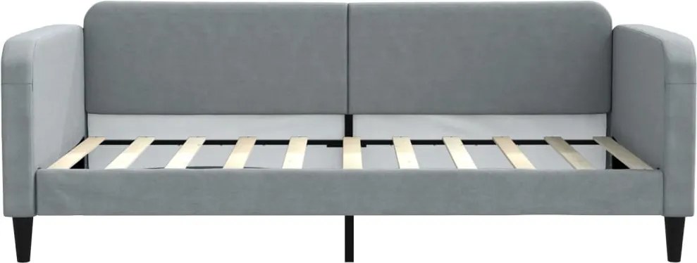 Válenda s přistýlkou a světle šedá 100 x 190 cm textil 3196893