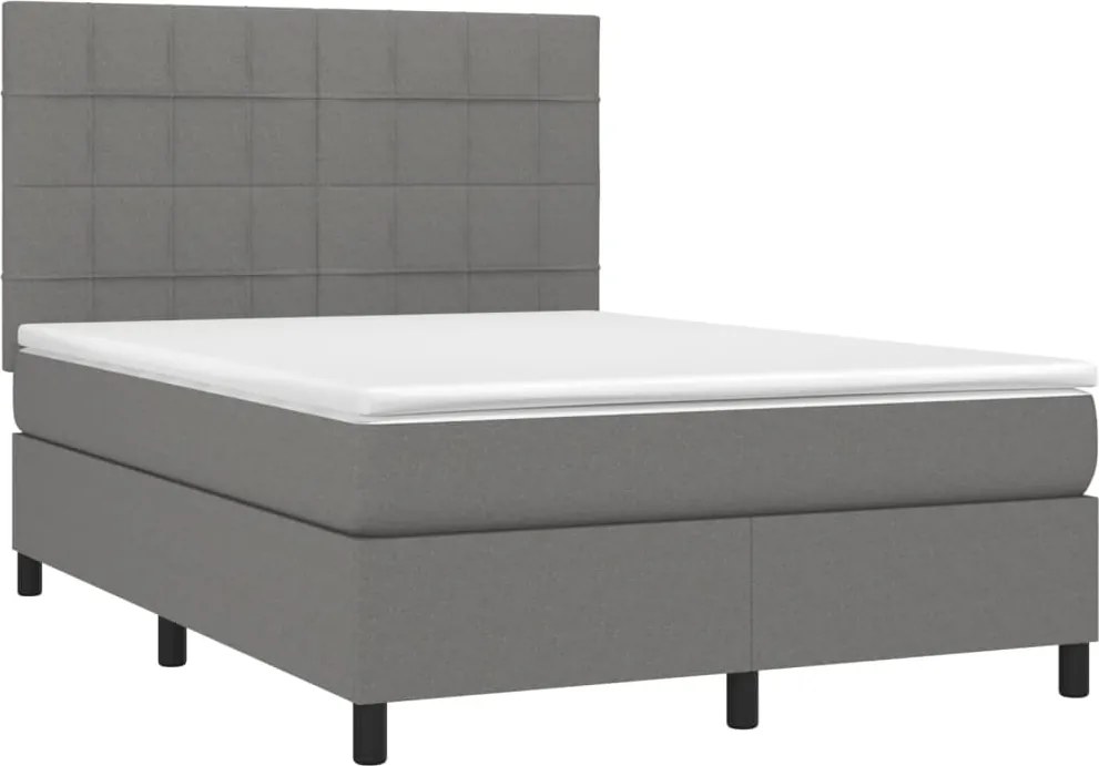 Box spring postel s matrací tmavě šedá 140x200 cm textil 3141778