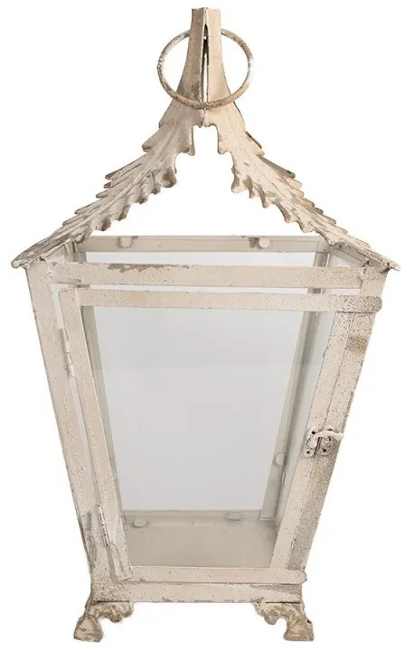 Béžovo-bronzová antik kovová lucerna Brocante - 26*26*47 cm
