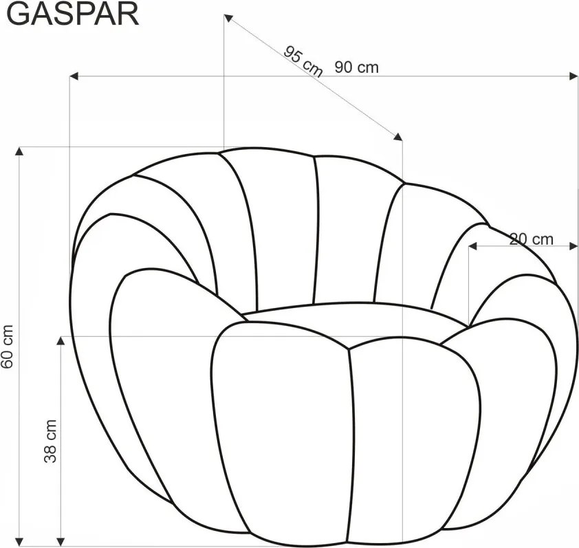 Čalouněné designové křeslo GASPAR 2 hořčičné