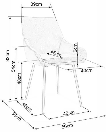 Casarredo Jídelní čalouněná židle ANNIE velvet starorůžová/černá