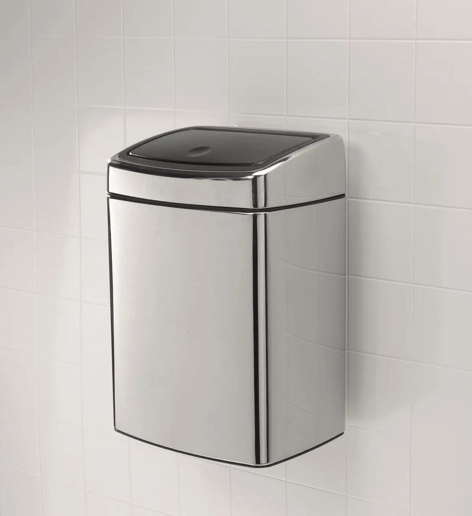 Koš Touch Bin Brabantia 10 l - čtvercový, lesklá ocel 477201