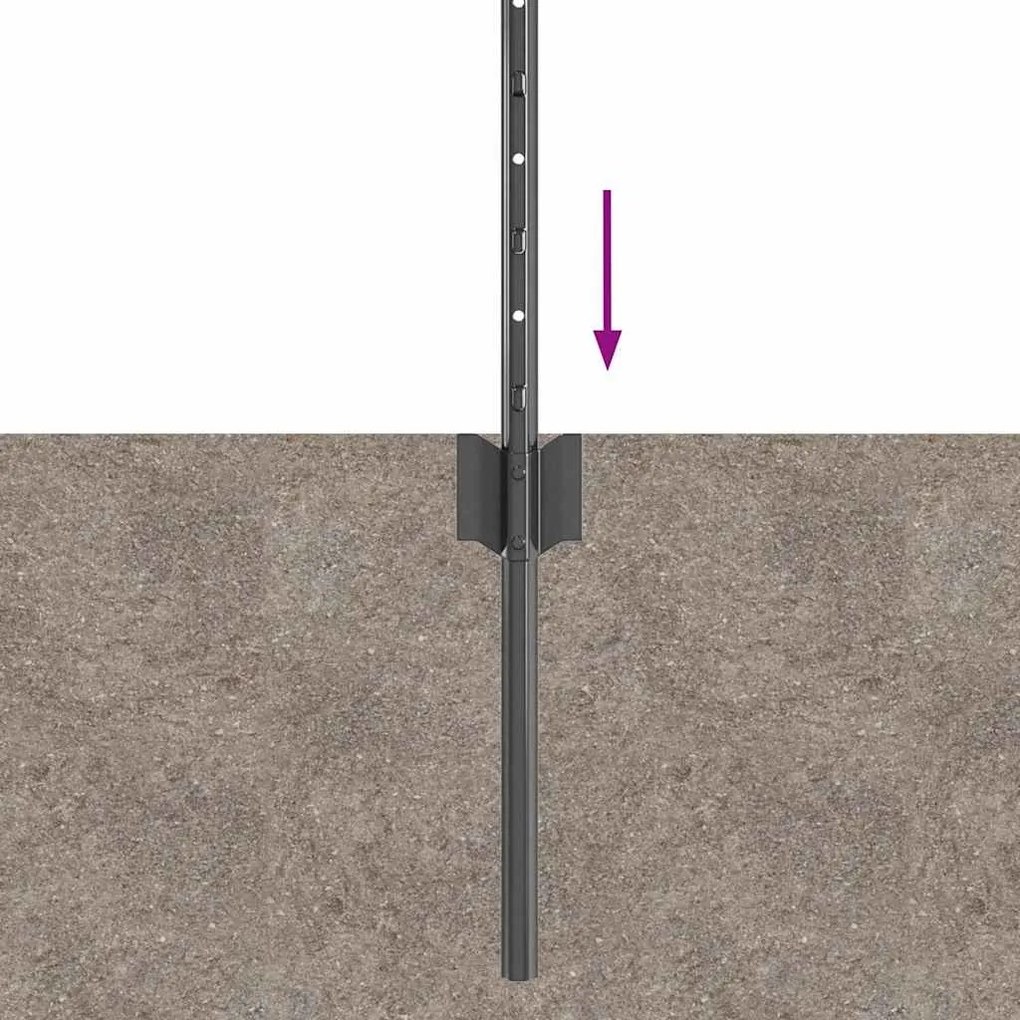 Zabudovaný plotový sloupek 44 ks Šedá 120 cm 3335935