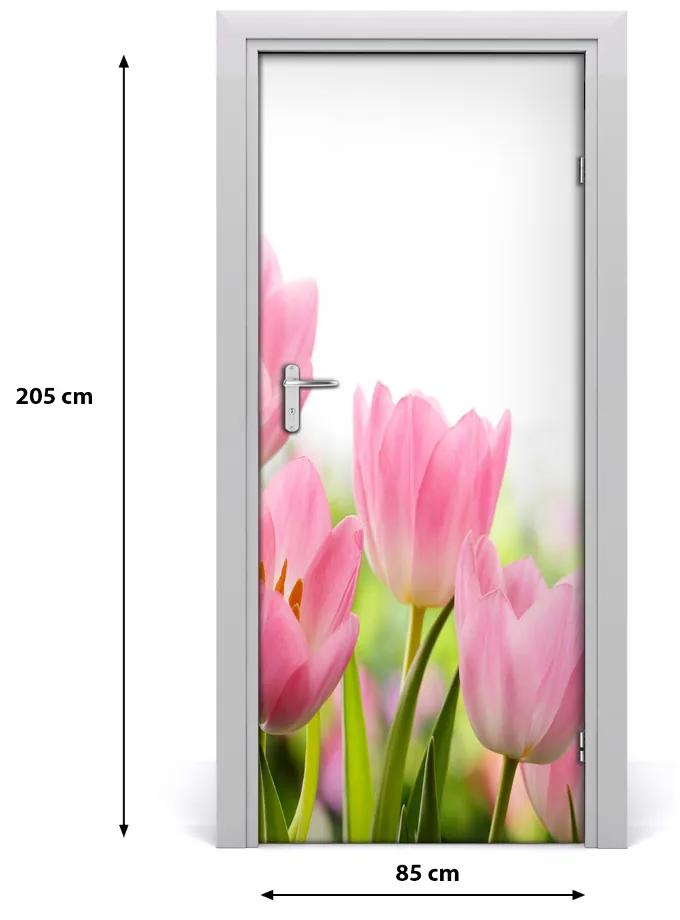 Fototapeta samolepící Růžové tulipány 85x205 cm