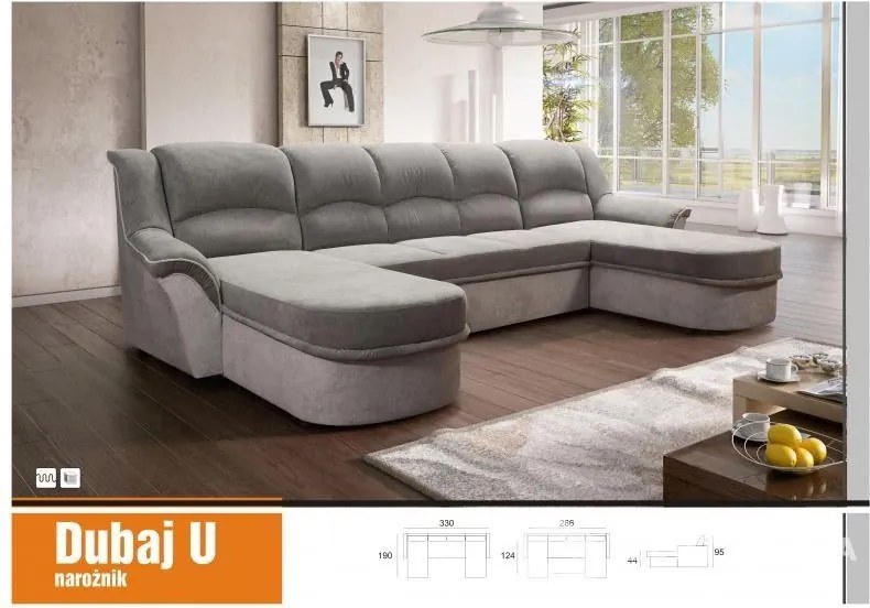 Sedací souprava DUBAJ U, šedá (forever 66 / forever 65)