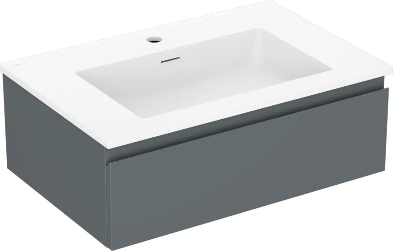 Mexen Orio, koupelnová skříňka 70 cm s umyvadlem Otis, 1 zásuvka, grafitová matná/bílá matná, 91A10-07023-1-BF66-W18M01