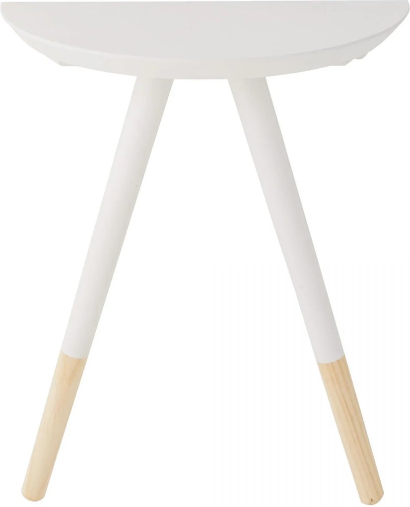 Bloomingville Noční stolek Matte White, bílá barva, hnědá barva, dřevo