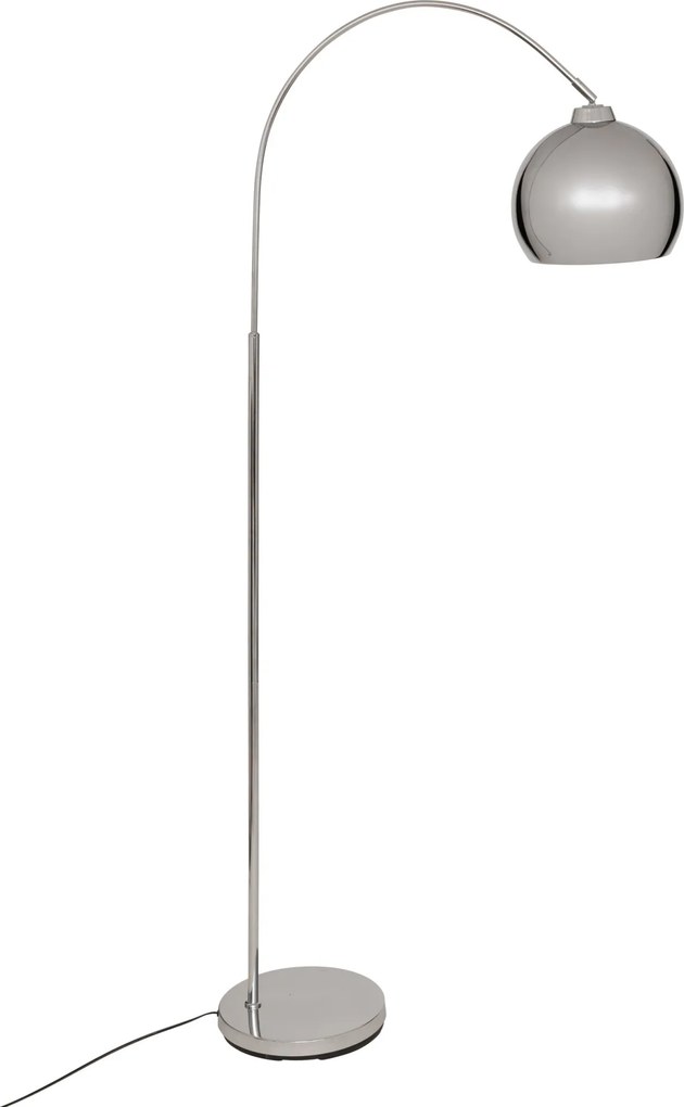 Stojací lampa oblouková FLORIS, kovová, stříbrná, 177 cm