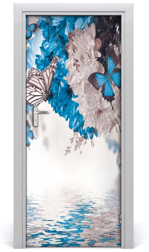 Fototapeta samolepící Květiny a motýli 75x205 cm