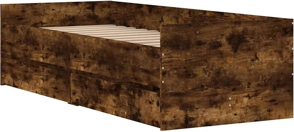 Rám postele se zásuvkami kouřový dub 90 x 200 cm 3207347