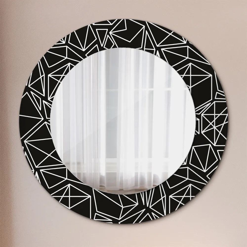 Kulaté dekorativní zrcadlo na zeď Geometrický vzorec fi 50 cm