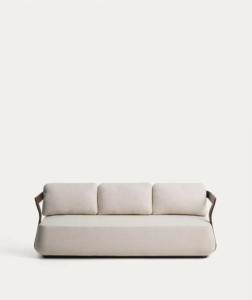 Hnědá/béžová čalouněná zahradní pohovka Tamaris – Kave Home