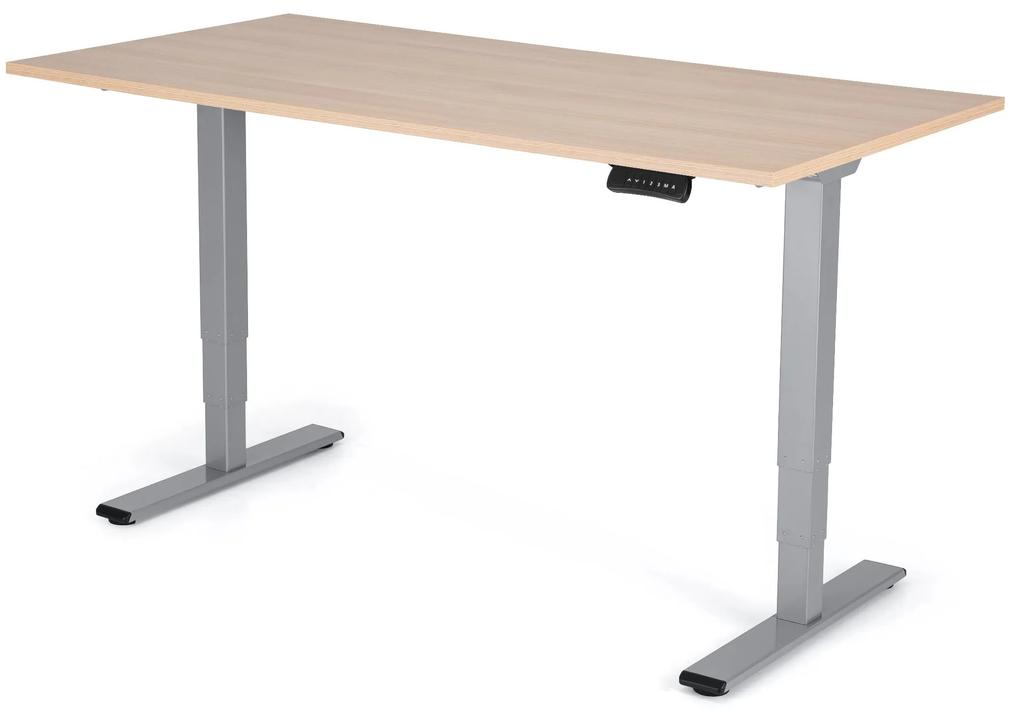 Výškově nastavitelný stůl Liftor 3segmentové nohy šedé,   deska 1600 x 800 x 25 mm dub sorano