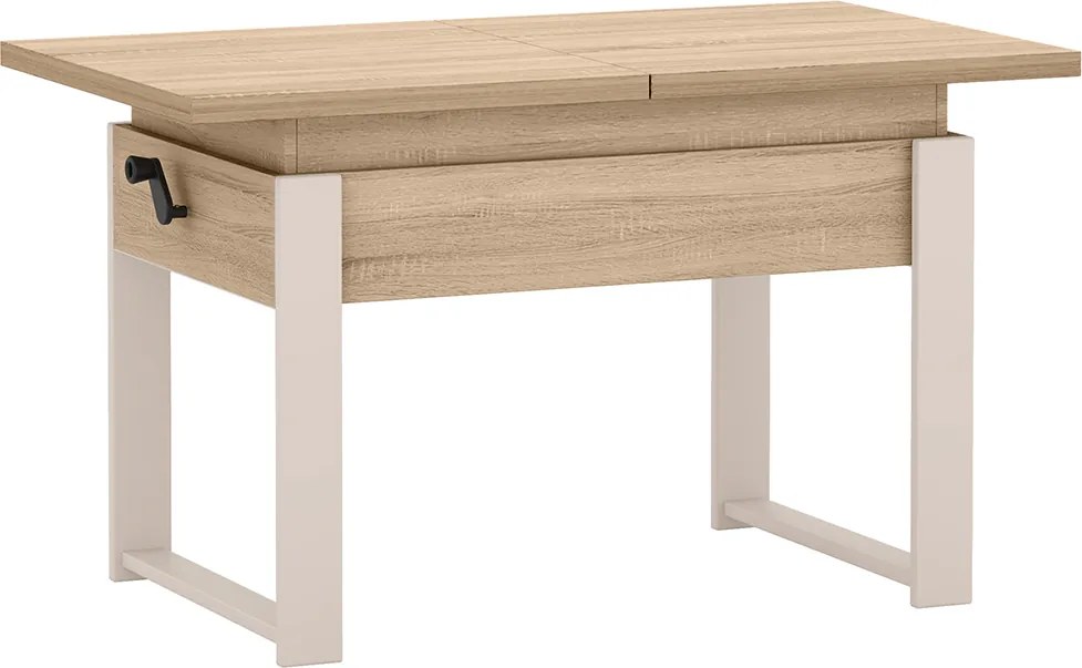 Rozkládací polohovací konferenční stolek HOGO 3v1 | 120-157x62,5-74,5x67 cm | síla horní desky 32 mm | dub sonoma/nohy kašmír