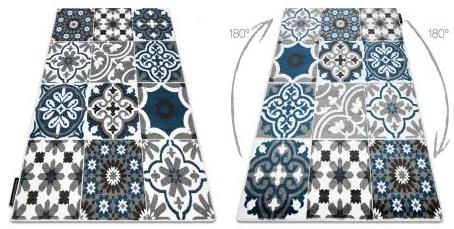 koberec ALTER Porto květiny modrý velikost 180x270 cm | krásné koberce cz