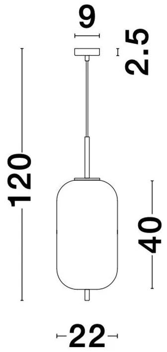 Nova Luce Závěsné svítidlo LATO opálové sklo antický mosazný kov černý kabel E27 1x12W