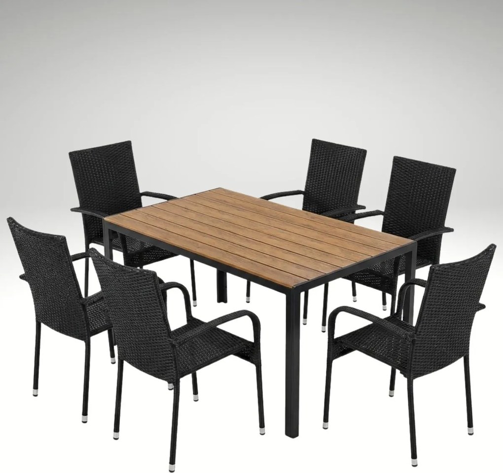 Vikio Zahradní ratanový set 140x80 pro 6 osob DT276-P2 přírodní