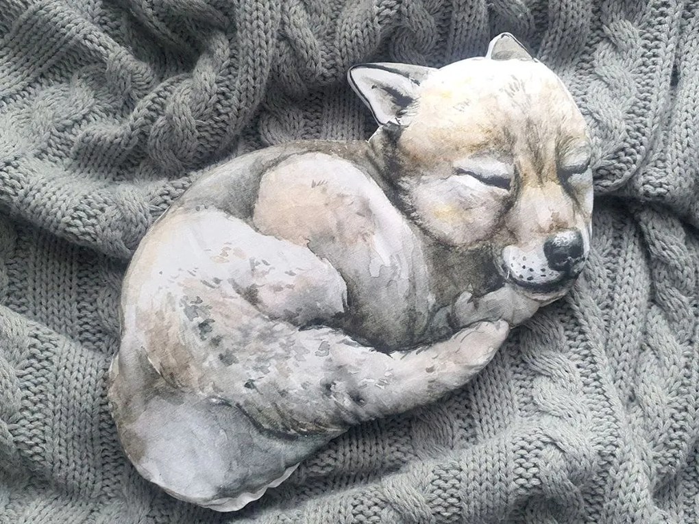 Dekorační polštářek pro děti i miminka VLK Zvolte rozměr: Klasický 35 x 21 cm