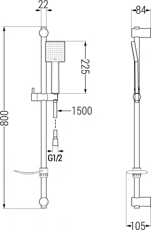 Mexen sprchový set DF45, zlatá, 785454582-50