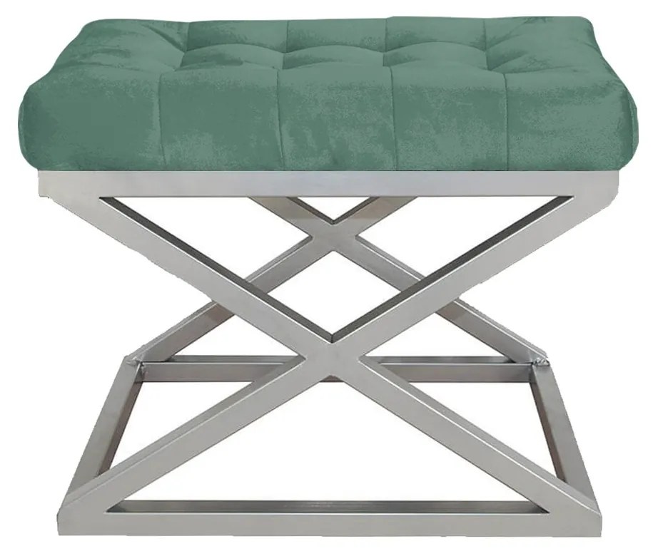 Atelier del Sofa Taburet Capraz - Silver, Green, Stříbrná, Zelená