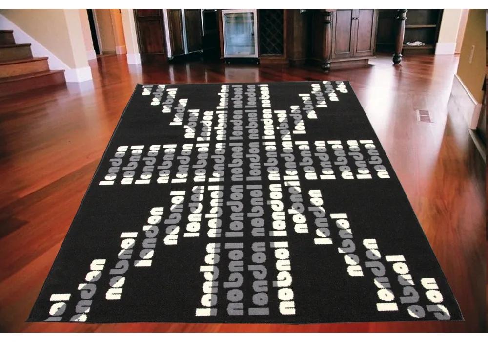 Kusový koberec PP Cross černý, Velikosti 140x200cm