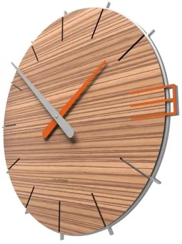 Designové hodiny 10-019n natur CalleaDesign Mike 42cm (více dekorů dýhy) Dýha zebrano - 87