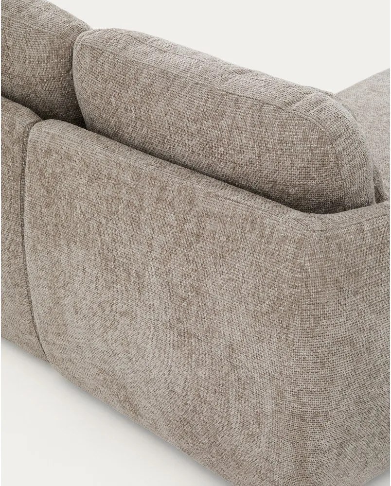 Taupe žinylková rozkládací rohová pohovka (levý roh/s lenoškou) Laira – Kave Home