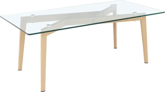 Tempo Kondela Konferenční stolek, sklo / kov s úpravou buk, PEDREK TYP 2